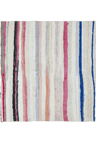 Bespoky Girit Bej Çizgili El Dokuma Alan Halısı