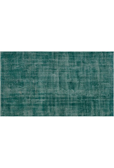 Bespoky Atina Yeşil Eskitme El Dokuma Alan Halısı