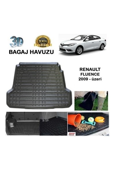 Born Garage 2017 Renault Fluence Bagaj Havuzu 3D Tam Uyumlu Born Garage 2017 Renault Fluence Bagaj Havuzu 3D Tam Uyumlu