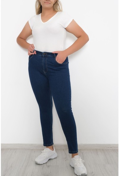 Peaces Store Büyük Beden Dar Paça Kot Pantolon Koyumavi - 211.1322. Peaces Store Büyük Beden Dar Paça Kot Pantolon Koyumavi - 211.1322.