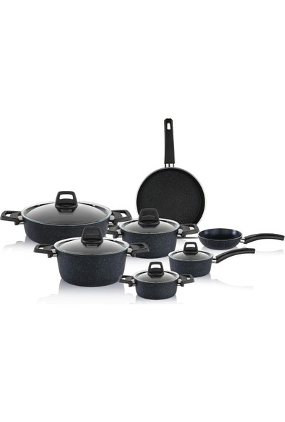 Schafer Dark Storm Tencere Seti 12 Parça- Siyah