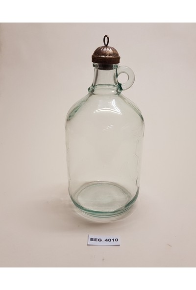 Begüldan Eski Yeşil Cam Şişe Özel Yapım Bakır Kapaklı BEG_4010