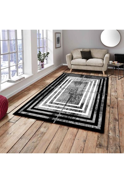 Meka Home Yeni Kırçıllı Siyah Çerçeve Model Lastikli Halı Örtüsü Meka Home Yeni Kırçıllı Siyah Çerçeve Model Lastikli Halı Örtüsü