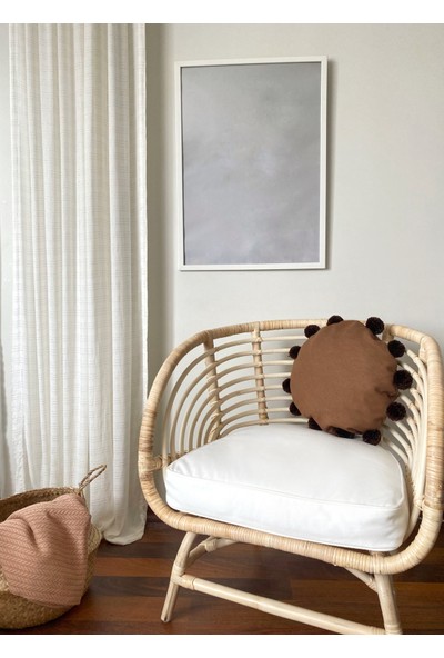 Soft Touch Yuvarlak Ponponlu Kırlent Kılıfı Soft Touch Yuvarlak Ponponlu Kırlent Kılıfı