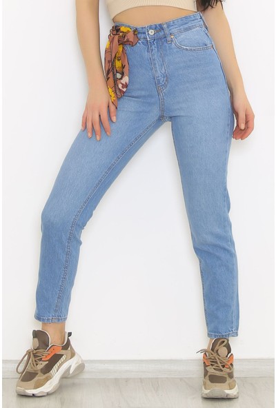 Mom Kot Pantolon Açıkmavi