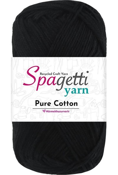 Spagetti Yarn Pure Cotton Siyah El Örgü Ipliği Spagetti Yarn Pure Cotton Siyah El Örgü Ipliği