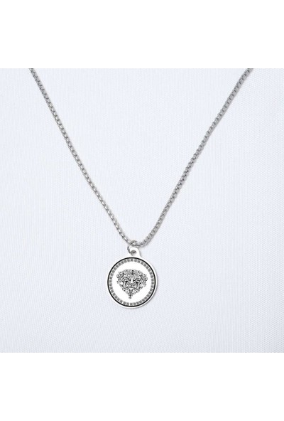 Bayzade Aztek Maske Yuvarlak Çelik Kolye - 1036 Bayzade Aztek Maske Yuvarlak Çelik Kolye - 1036