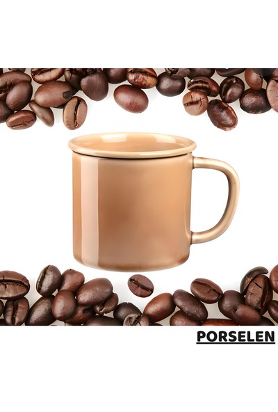 Point Porselen Kupa Bardak -Kahverengi 250 ml