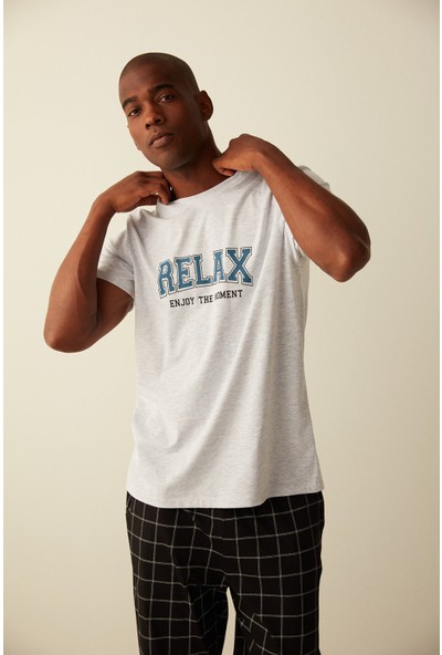 Penti Mavi Enjoy The Moment Pantolon Pijama Takımı