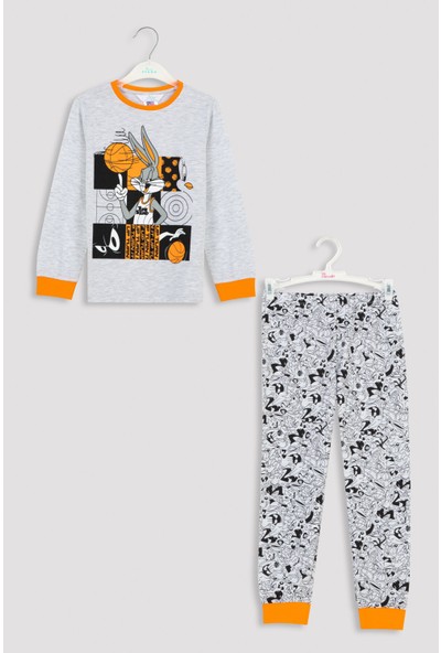 Penti Açık Gri Melanj Erkek Çocuk B. Lic Space Pijama Takımı