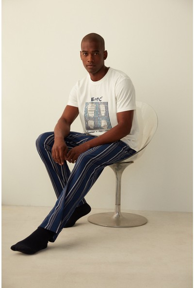 Penti Mavi Monday Energy Pantolon Pijama Takımı