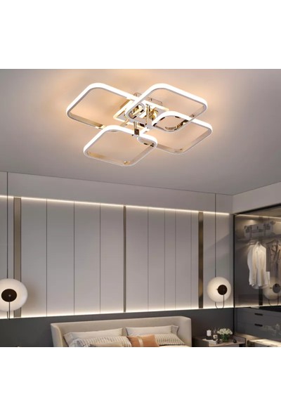 Zage Aydınlatma Modern Kare Plafonyer Beyaz Ledli Krom Avize Zage Aydınlatma Modern Kare Plafonyer Beyaz Ledli Krom Avize