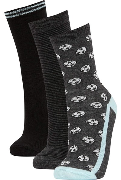 DeFacto Erkek Çocuk Pamuklu 3'lü Uzun Çorap R9308A6NS