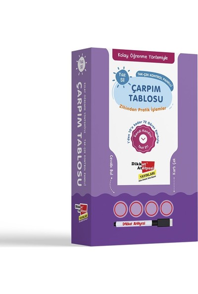 Kolay Öğrenme Yöntemiyle Yaz Sil Çarpım Tablosu