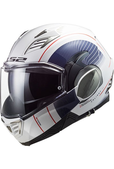 Ls2 Valıant 2 Cooper Beyaz-Mavi Kask Ls2 Valıant 2 Cooper Beyaz-Mavi Kask