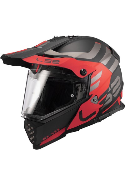 Ls2 Pıoneer Evo Adventurer Mat Siyah-Kırmızı Kask Ls2 Pıoneer Evo Adventurer Mat Siyah-Kırmızı Kask