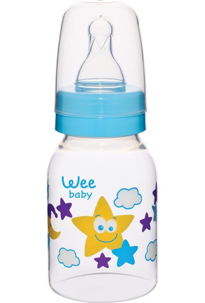 Wee Baby Silikon Uçlu Desenli Pp Biberon 125 cc - Mavi Wee Baby Silikon Uçlu Desenli Pp Biberon 125 cc - Mavi