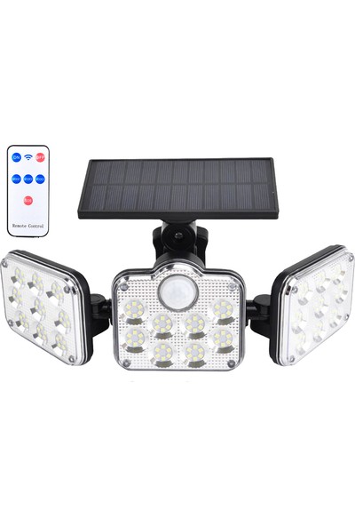 Powermaster Sensörlü Kumandalı 3 Kademeli 138 Ledli Solar Lamba Powermaster Sensörlü Kumandalı 3 Kademeli 138 Ledli Solar Lamba