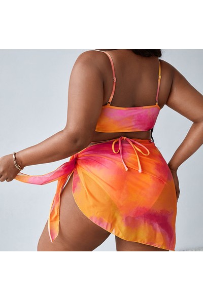 Artspot Batik Desenli Büyük Beden Bikini Takımı - Turuncu (Yurt Dışından) Artspot Batik Desenli Büyük Beden Bikini Takımı - Turuncu (Yurt Dışından)