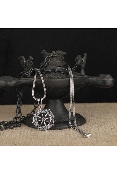 Modasilvers 925 Ayar Gümüş Dümen Tasarım Erkek Kolye