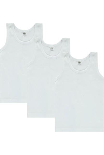 Civil Boys Erkek Çocuk 3'lü Atlet Set 2-12 Yaş Beyaz