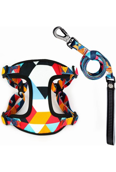 Tiny Miny Pet Rainbow -2'li Set Köpek Göğüs Tasması ve Gezdirme Ipi