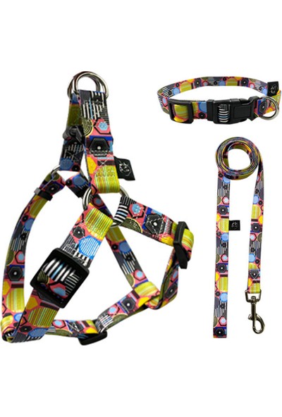 Tiny Miny Pet Callisto - 3'lü Set Köpek Göğüs Tasması , Boyun Tasması ve Gezdirme Ipi