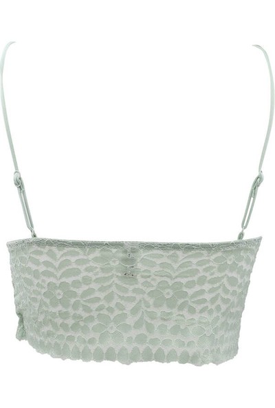 Simisso Mavi Flower Patterned Guipure Torsolette | Green Simisso Mavi Flower Patterned Guipure Torsolette | Green