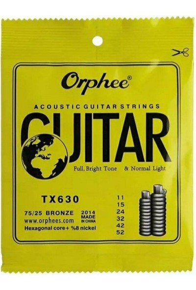 Orphee TX-630 Gold Renk Akustik Gitar Teli Orphee TX-630 Gold Renk Akustik Gitar Teli