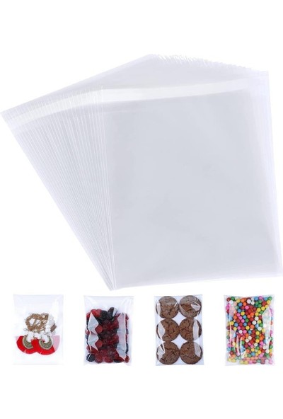 100 Adet 8X15 Kendinden Yapışkanlı Açılıp Kapanabilir Şeker Kurabiye Şeffaf Plastik Poşet Torba 100 Adet 8X15 Kendinden Yapışkanlı Açılıp Kapanabilir Şeker Kurabiye Şeffaf Plastik Poşet Torba