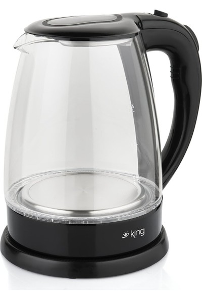 King KSI1001 Alice 1.8 Lt Işıklı Cam Kettle Su Isıtıcı