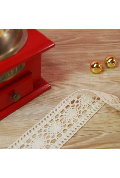 Bimotif Pamuk Dantel Şerit, Krem 5 Metre Bimotif Pamuk Dantel Şerit, Krem 5 Metre