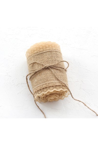 Bimotif Jüt Şerit, Kenar Dantelli Kapuçino