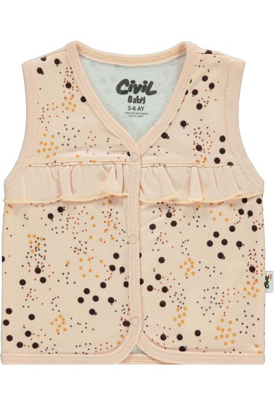 Civil Baby Kız Bebek Yelek 3-12 Ay Somon