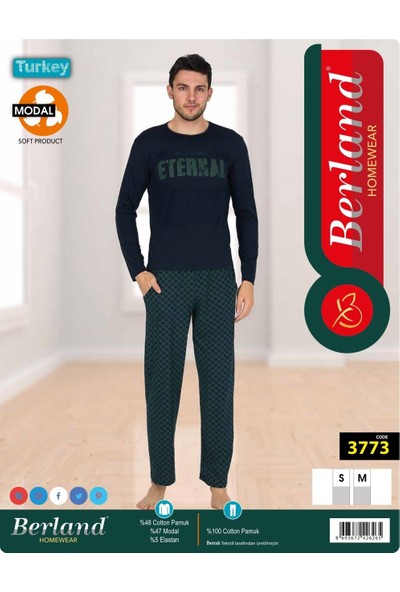 Oskasa Berland 3773 Erkek Modal Uzun Kol Pijama Takımı
