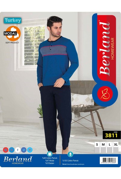 Oskasa Berland 3811 Erkek Modal Uzun Kol Pijama Takımı Oskasa Berland 3811 Erkek Modal Uzun Kol Pijama Takımı