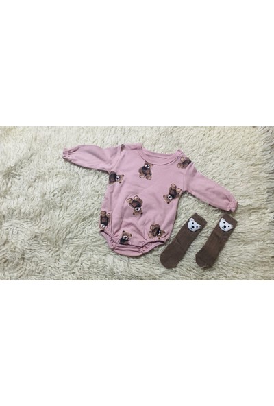 Nuebebek Ayıcıklı Çoraplı Zıbın