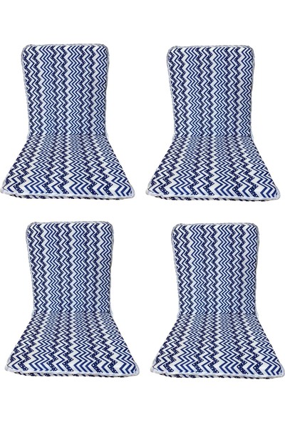 Olgun Home Sandalye Minderi 4 Adet Bağcıklı Bahçe Minderi Arkalıklı (Lacivert Zikzak)Yıkanabilir Olgun Home Sandalye Minderi 4 Adet Bağcıklı Bahçe Minderi Arkalıklı (Lacivert Zikzak)Yıkanabilir