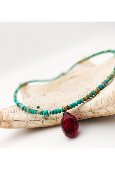 Camada Murano Nar Turkuaz Kolye