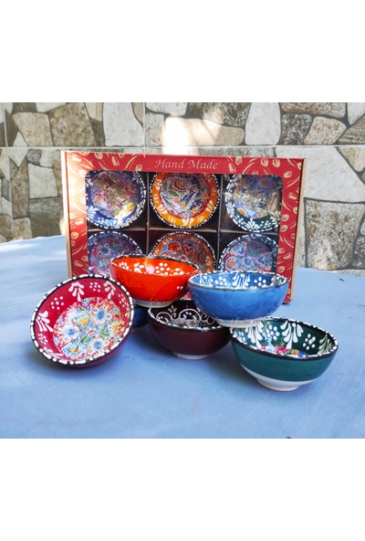 Alya Hediyelik 6'lı Çini Dantel Kase 8 cm