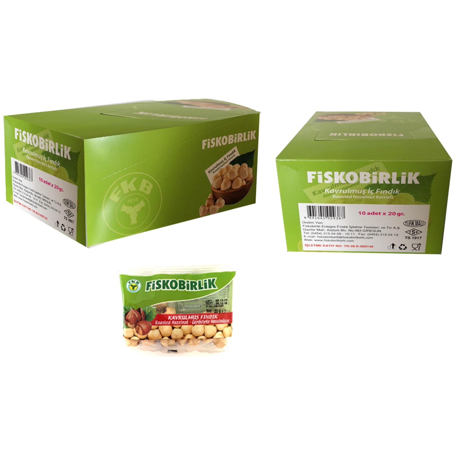 Fiskobirlik Kavrulmuş Fındık 10' lu 20 gr Fiyatı