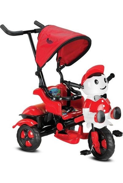 Babyhope 125 Yupi Panda Ebeveyn Kontrollü Tenteli Müzikli Tricycle Üç Teker Bisiklet -Kırmızı/Siyah Babyhope 125 Yupi Panda Ebeveyn Kontrollü Tenteli Müzikli Tricycle Üç Teker Bisiklet -Kırmızı/Siyah
