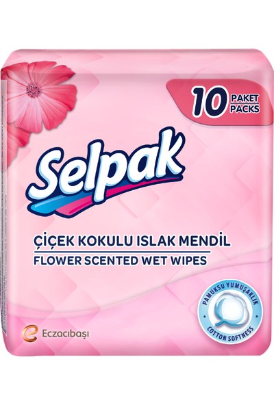 Selpak Çiçek Kokulu Islak Cep Mendil 10’Lu