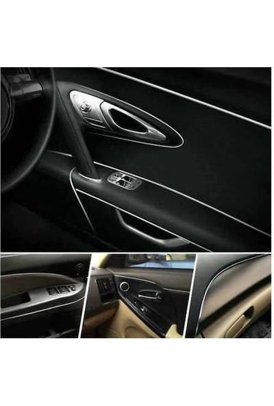 GD24 Fitilli Torpido Şerit Araç İçi İp Şerit Nikelajlı Parlak Görünüm 5 Metre Gümüş