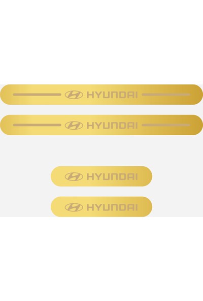 Appcity Hyundai Işıksız Pleksi Kapı Eşiği (Gold Ayna)