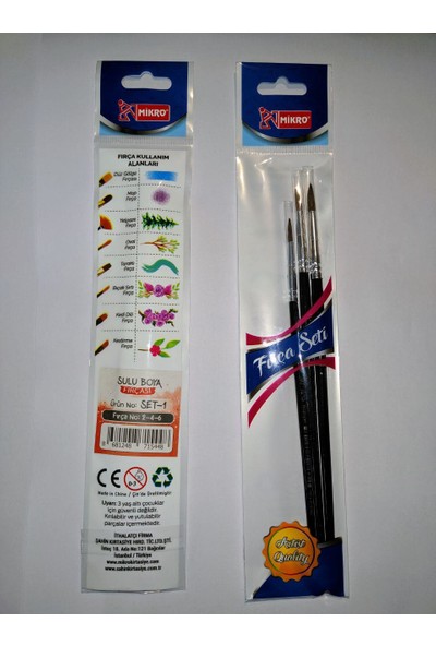 Mikro Mf-Set-1 3 Lü Sulu Boya Fırçası No:2-4-6