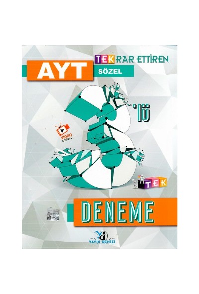 Yayın Denizi AYT Sözel Tekrar Ettiren TEK 3'lü Deneme Yayın Denizi AYT Sözel Tekrar Ettiren TEK 3'lü Deneme
