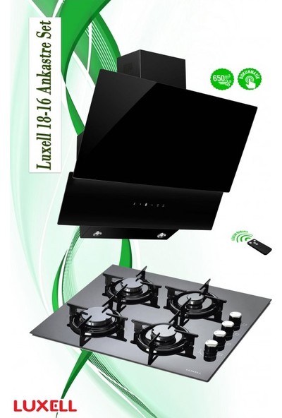 Luxell 2Li Siyah Cam Ankastre Set 18-16