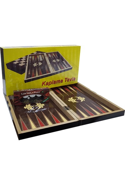 Kaplama Tavla Dama Takımı Büyük Boy