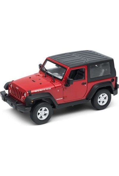 Welly Diecast 2007 Jeep Wrangler Rubicon Oyuncak Araba Çek-Bırak Kırrmızı